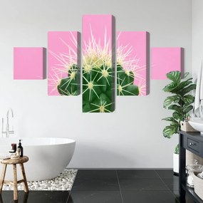 Vícedílný obraz Kaktus Na Růžovém Pozadí Nedostatek Nedostatek Plátno Canvas 150x90