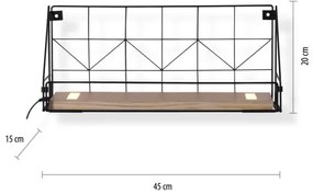 Leuchten Direkt 15277-18 - Police s LED osvětlením BOARD 2xLED/1,75W/230V 45 cm