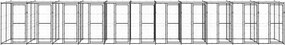 vidaXL Venkovní psí kotec se střechou pozinkovaná ocel 26,62 m² [3082258] Barva: Černo-stříbrný