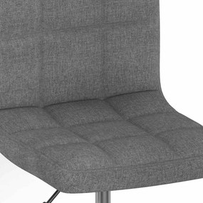 Otočná barová židle světle šedá textil 334199