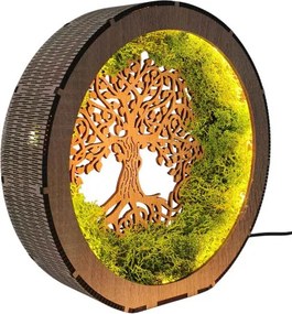 Dřevěná LED lampa Strom života s mechem - noční lampa I SENTOP LED0633