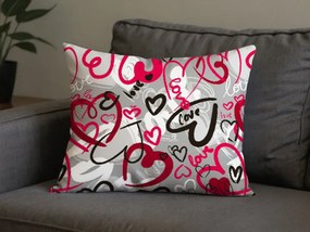Polybavlněný povlak na polštář STREET LOVE POLY 50x70 cm, šedý