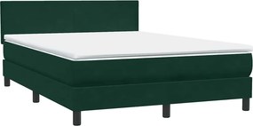 Box spring postel s matrací tmavě zelená 160x220 cm samet 3316074