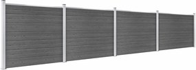 Zahradní plot WPC 699 x 146 cm černý 3070461