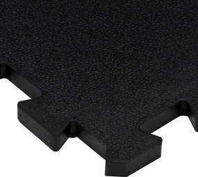 Gumové podlahové dlaždice 16 ks černé 16 mm 30 x 30 cm 155671
