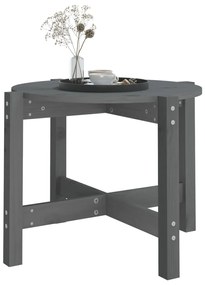 Konferenční stolek šedý Ø 62,5 x 45 cm masivní borové dřevo - Default Title