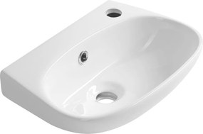 Aqualine VELSA keramické umývátko 40 x 29 cm s otvorem pro baterii s přepadem bílá NP479