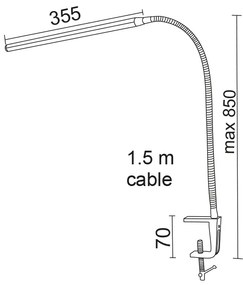 ACA Lighting LED stmívatelná stolní lampička DELGADO 5W/230V/4000K/320Lm/120°/IP20, zlatá