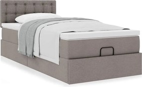 Osmanský rám postele s matrací taupe 80x200cm textil 3311584