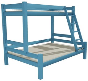 Vomaks Patrová postel s rozšířeným spodním lůžkem 8X8 6A 100/120 x 200 cm moření olše