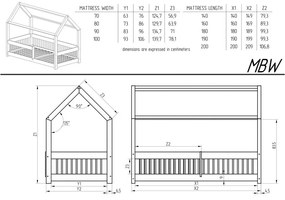 Domečková dětská postel z borovicového dřeva s úložným prostorem a výsuvným lůžkem v přírodní barvě 80x190 cm Mila MBW – Adeko
