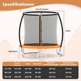 Costway Trampolína venkovní se žebříkem kulatá zahradní