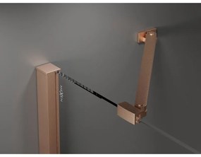 Mexen Velar Duo, sprchový kout s posuvnými dveřmi 100 x 100 cm, 8mm šedé sklo, měděná matná, 871-100-100-42-65
