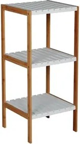 MSV REGIE bambusový regál - 3 police bílý / MDF / 85 cm