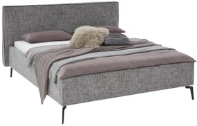 OnaDnes -20% Šedá čalouněná dvoulůžková postel Meise Möbel Riva 160 x 200 cm s úložným prostorem
