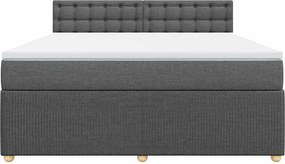 Box spring postel s matrací tmavě šedá 180x200 cm textil 3287550