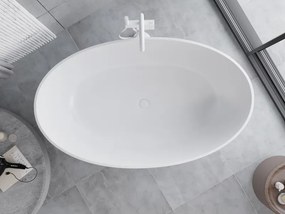 Mexen Parma volně stojící vana z konglomerátu 160 x 95 cm, bílá mat - 57231609500