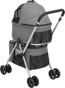 2patrový skládací kočárek pro psa šedý 83 x 48 x 97 cm oxford 172205