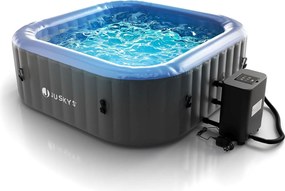 Juskys Nafukovací vířivka SpaLuxe pro 4–6 osob Barva: šedá / modrá, Provedení: s LED osvětlením