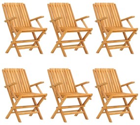 Skládací zahradní židle 6 ks 61x67x90 cm masivní teakové dřevo,  3155056