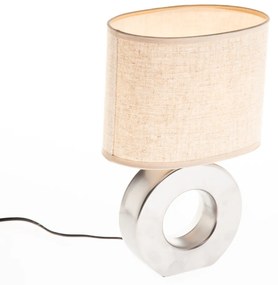 Moderne tafellamp beige met staal - Tohu