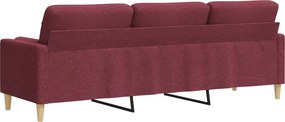 3místná pohovka s polštáři vínová 210 cm textil 3278207
