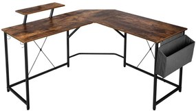 Rohový kancelářský stůl AMORA Rustic