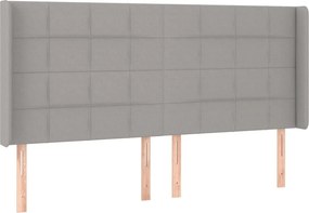 Box spring postel s matrací a LED světle šedá 200x200 cm textil 3138901