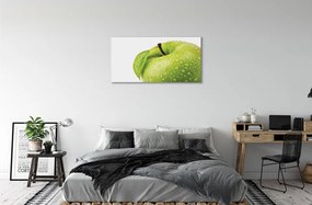 Obrazy na plátně Jablko zelená vodní kapky 100x50 cm