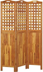 3dílný paraván 121,5 x 2 x 180 cm masivní akáciové dřevo 318547