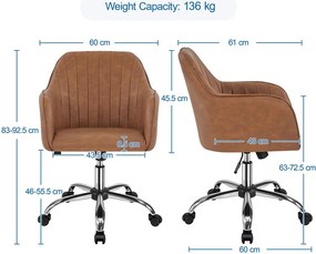 Kancelářská židle Yaheetech – retro hnědá (255978485927)