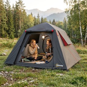 Outsunny stan pro 2 osoby, voděodolný 3000 mm – kupolový stan s 2 vchody, 4 okny, transportní taškou a háčkem na lucernu – kempování/turistika/cesty