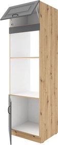 STILO ad | vysoká skříňka 60 DPM-210 2F na vestavnou troubu a mikrovlnku | 60 cm | UNI dvířka | artisan/šedá