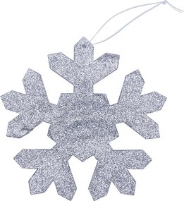 Vánoční ozdoba vločka I, pr. 15 cm, stříbrná, překližka, venkovní