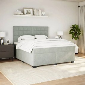 Box spring postel s matrací světle šedá 180x200 cm samet 3293278