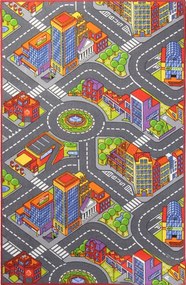Associated Weavers, Dětský kusový koberec silnice Big City, 95x133, vícebarevná, dětský pokoj