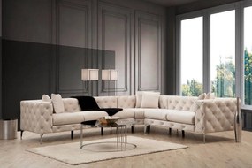 Designová rohová sedačka Rococo ecru - levá