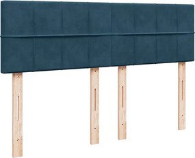 Box spring postel s matrací modrá 140 x 200 cm samet 3287762
