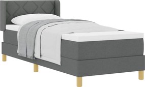 Postel s boxspringem s polštářem Tmavě šedá 200 x 80 cm textil 3341322