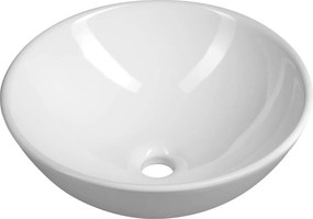 Aqualine - Umyvadlo na desku, průměr 40 cm, bez přepadu, bez otvoru pro baterii, bílá 40155