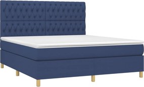 Box spring postel s matrací modrá 180x200 cm textil 3142599
