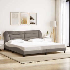 Rám postele s LED bez matrace Hvar taupe 200 x 200 cm textil 3213729