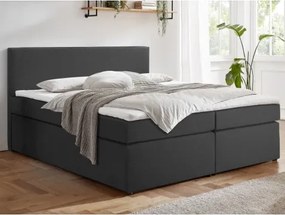 Postel boxspring Aston 180x200 cm, antracitově šedá látka
