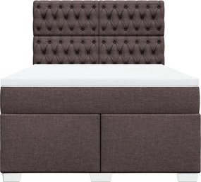 Box spring postel s matrací tmavě hnědá 160x200 cm textil 3292849