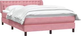 Box spring postel s matrací růžová 160x210 cm samet 3317870