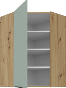 ARIA st | horní kuchyňská skříňka 60x60 GN-90 1F (45°) rohová s policemi | 60x60 cm | VYSOKÁ | artisan/aquamarine