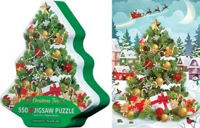 EUROGRAPHICS Puzzle v plechové krabičce Vánoční stromeček / 550 dílků