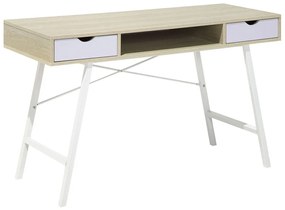 Psací stůl se 2 zásuvkami 120 x 48 cm světlé dřevo CLARITA Beliani