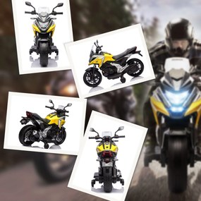 AIYAPLAY Elektrická dětská motorka, Honda, 3 km/h, hudba a světlo, 3-6 let, do 30 kg, žlutá