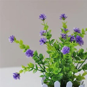 Bytová dekorace - umělá rostlina v květináči - výška 11 cm Barvy: fialová